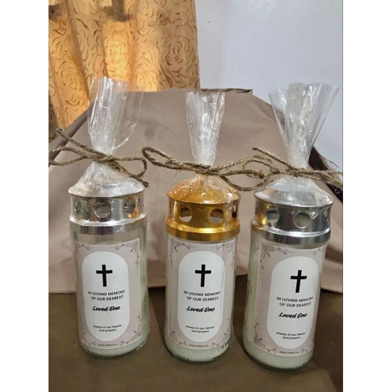 Undas Candle in a Glass with Windproof Cover (Medium and Large Size ...