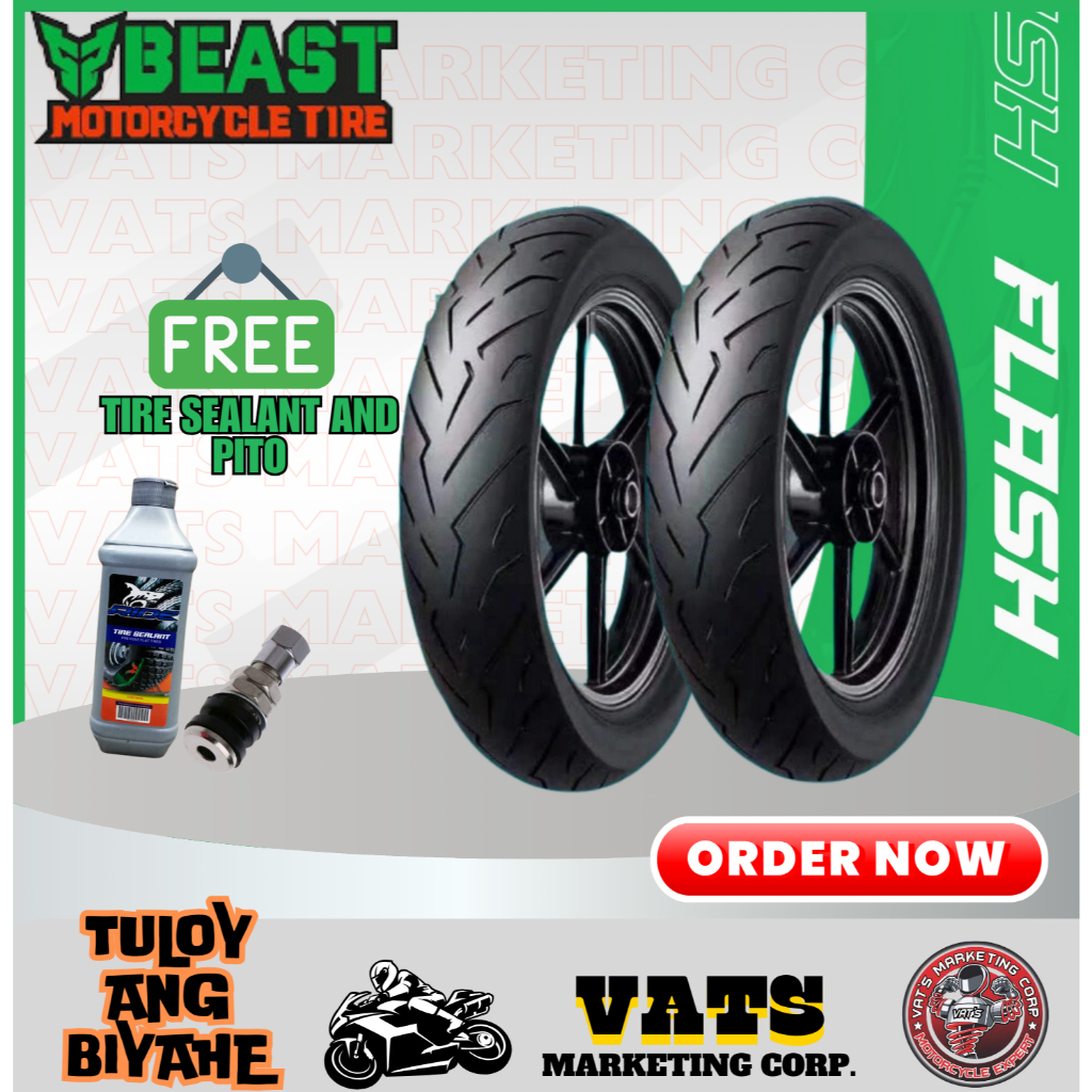 BEAST TIRE FLASH TUBELESS FREE PITO & TIRE SEALANT NMAX/ CLICK/ PCX ...