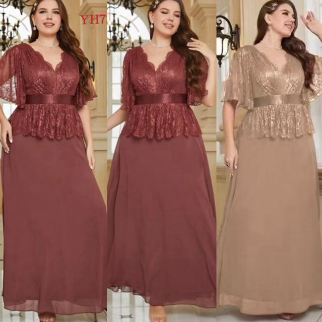 meian999 COD Plus Size Elegant Wedding Bridesmaid Gown For Women Fit to XL | Shopee Philippines
