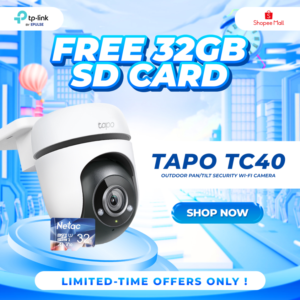 TP-Link Tapo TC40 1080P 2MP 360° Pan/Tilt Home Security IP65 Outdoor Wi ...