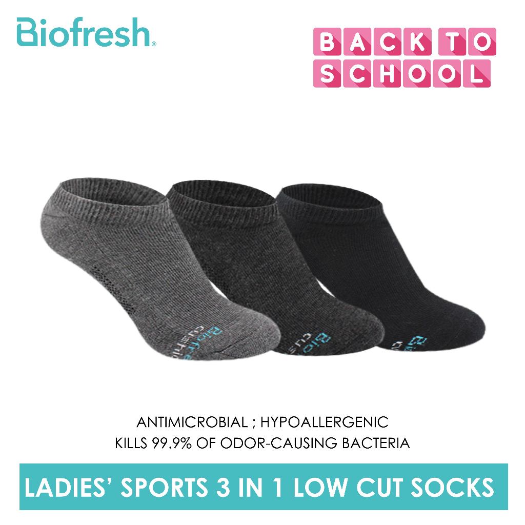 Biofresh Ladies Cotton Low Cut Thick Sport Socks 3 pairs in a pack ...