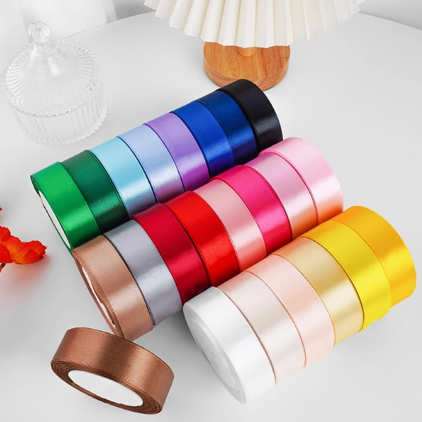 25 yards/roll 2.5cm Satin Ribbon Gift Packing Christmas Decoration ...