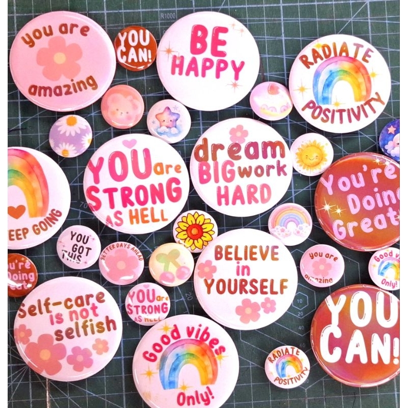 Motivational and Aesthetic BUTTON PINS BIG/ SMALL size | Shopee Philippines