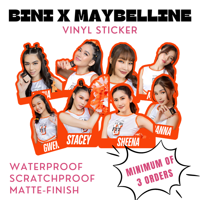 Bini x Maybelline Waterproof Vinyl Stickers for Tumbler, Cellphone ...