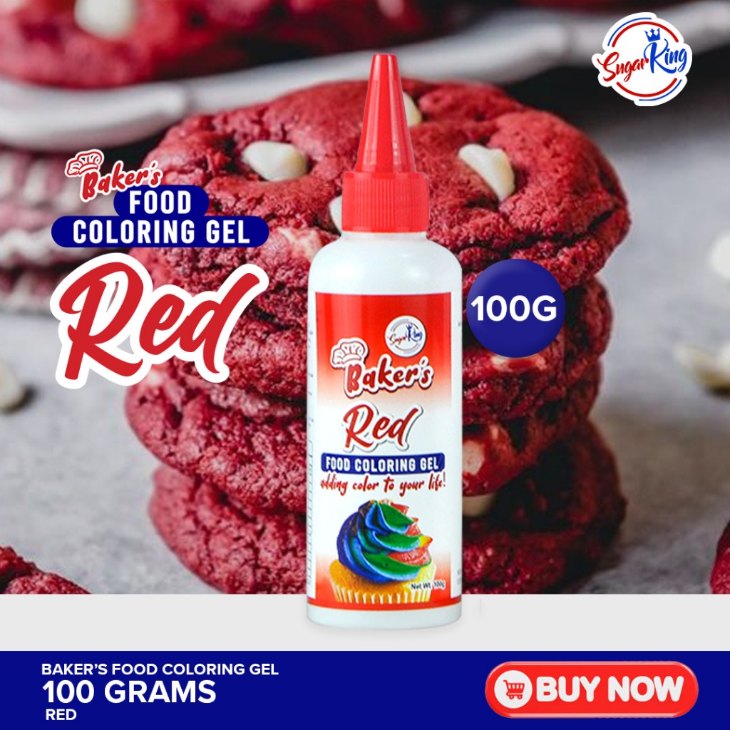 Sugar King Baker's RED Food Coloring Gel 100g | Shopee Philippines