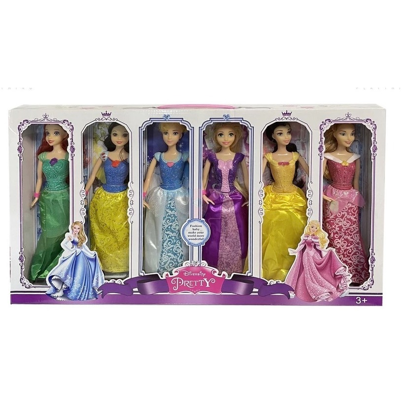 COD 6in1 Disney character diversity princess doll set rubberized girl's ...