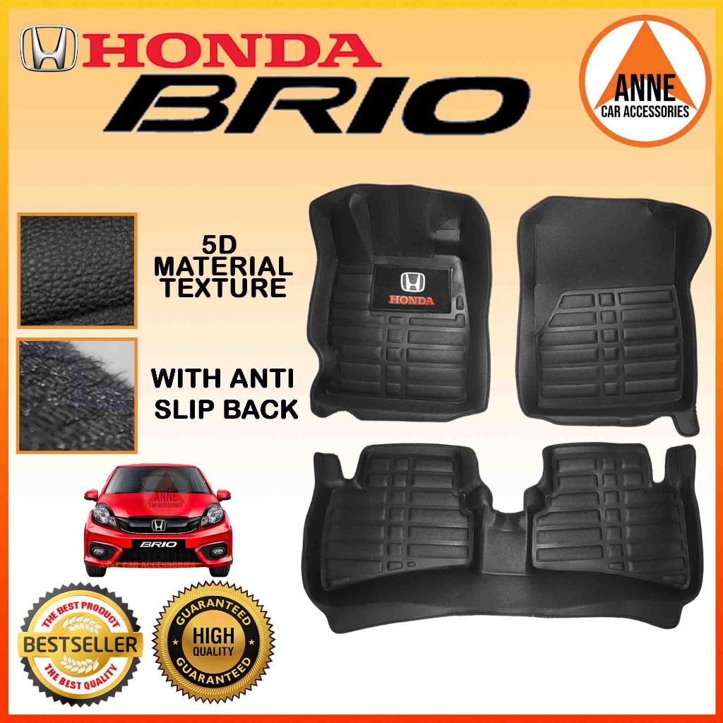 5D Black Deep Dish Matting for Honda Brio 2019 Onwards Floor Liner ...