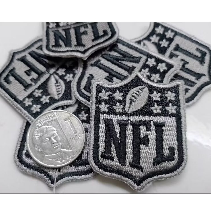 NFL Grey Black Mini Embroidered Logo Patch | Shopee Philippines