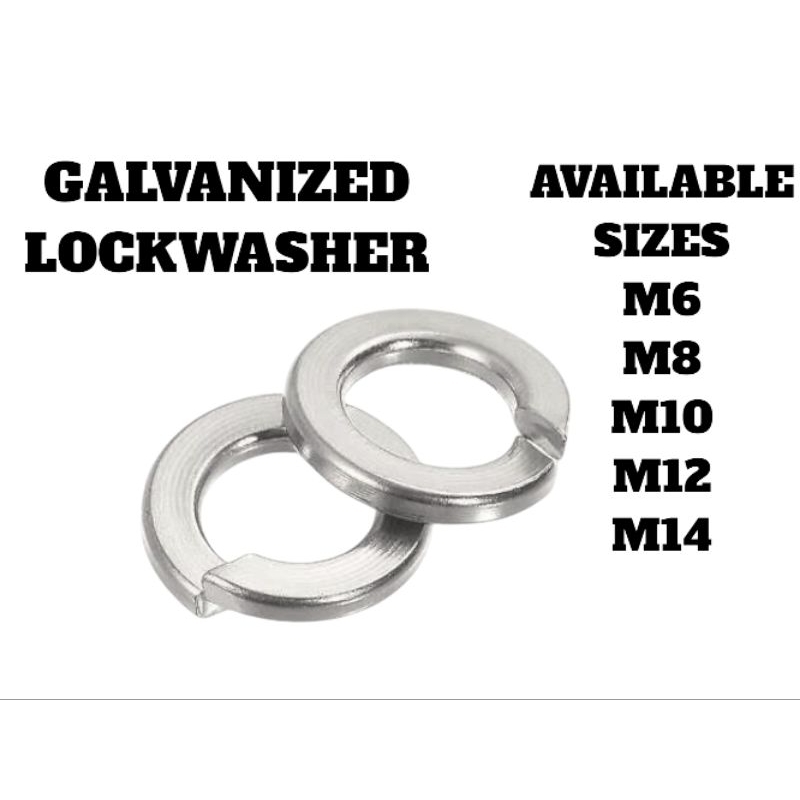 100 Pcs. Galvanized lock washer M6,M8,M10,M12 | Shopee Philippines