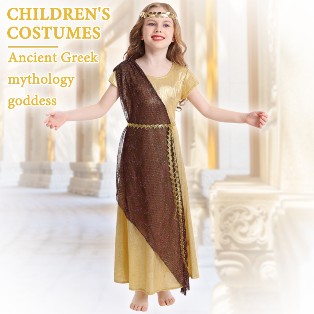 Greek Goddess Costume for Kids Girls Ancient Roman Halloween ...