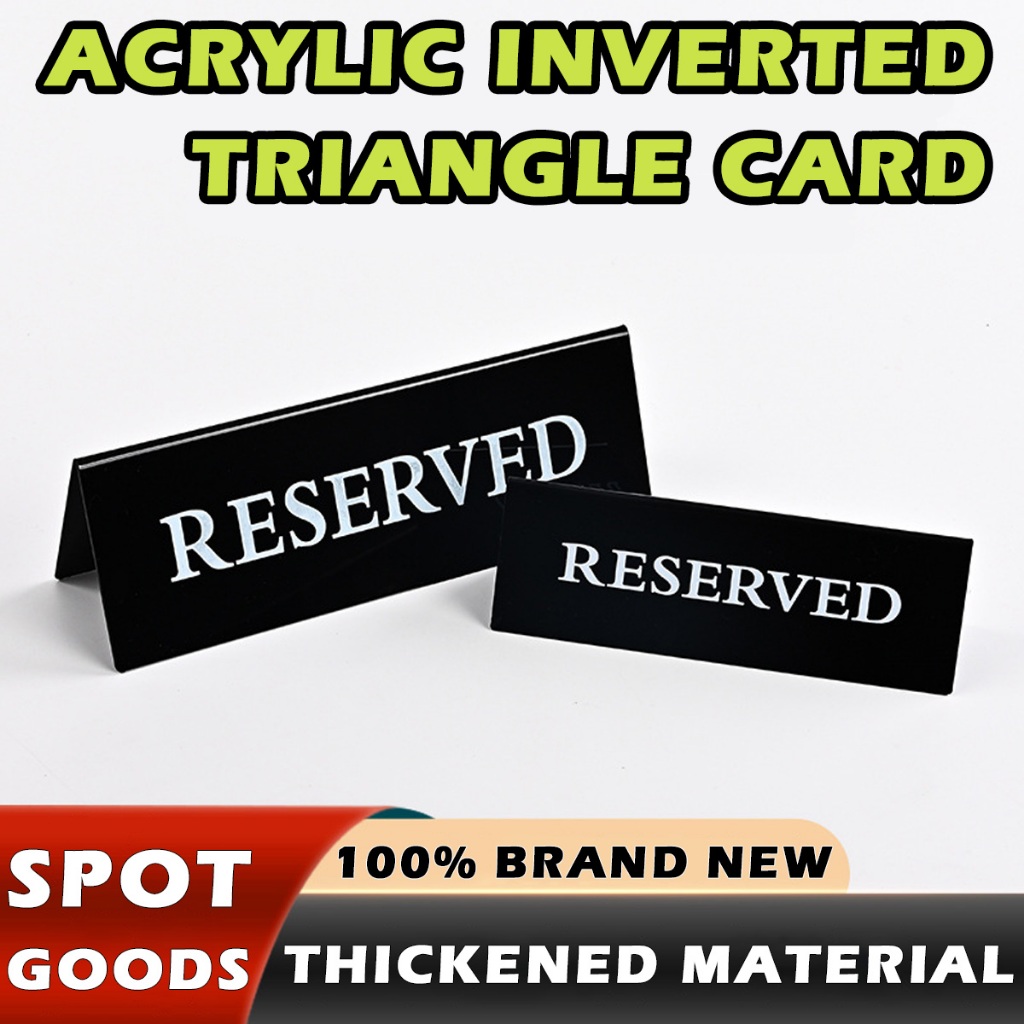 Reserved Sign Acrylic inverted triangle card Board Hotel Restaurant ...