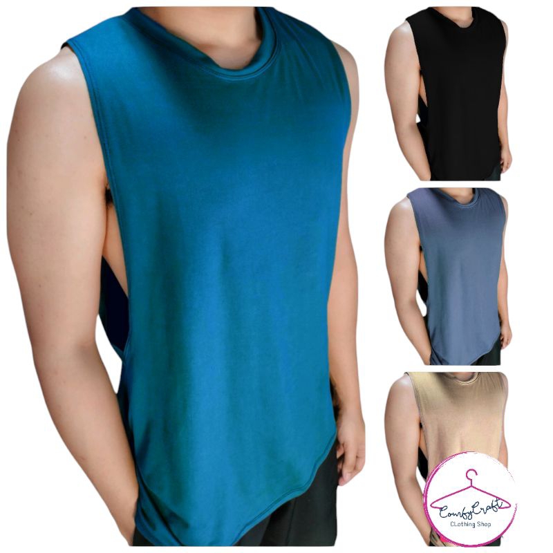 Muscle Tee For Men Free size Plain Colors Medium to XL | Shopee Philippines