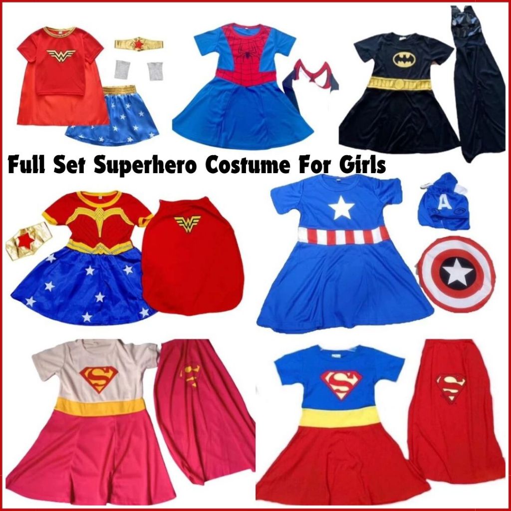 Girls Superhero Dress-Up Costumes | Includes Supergirl, Spidergirl ...