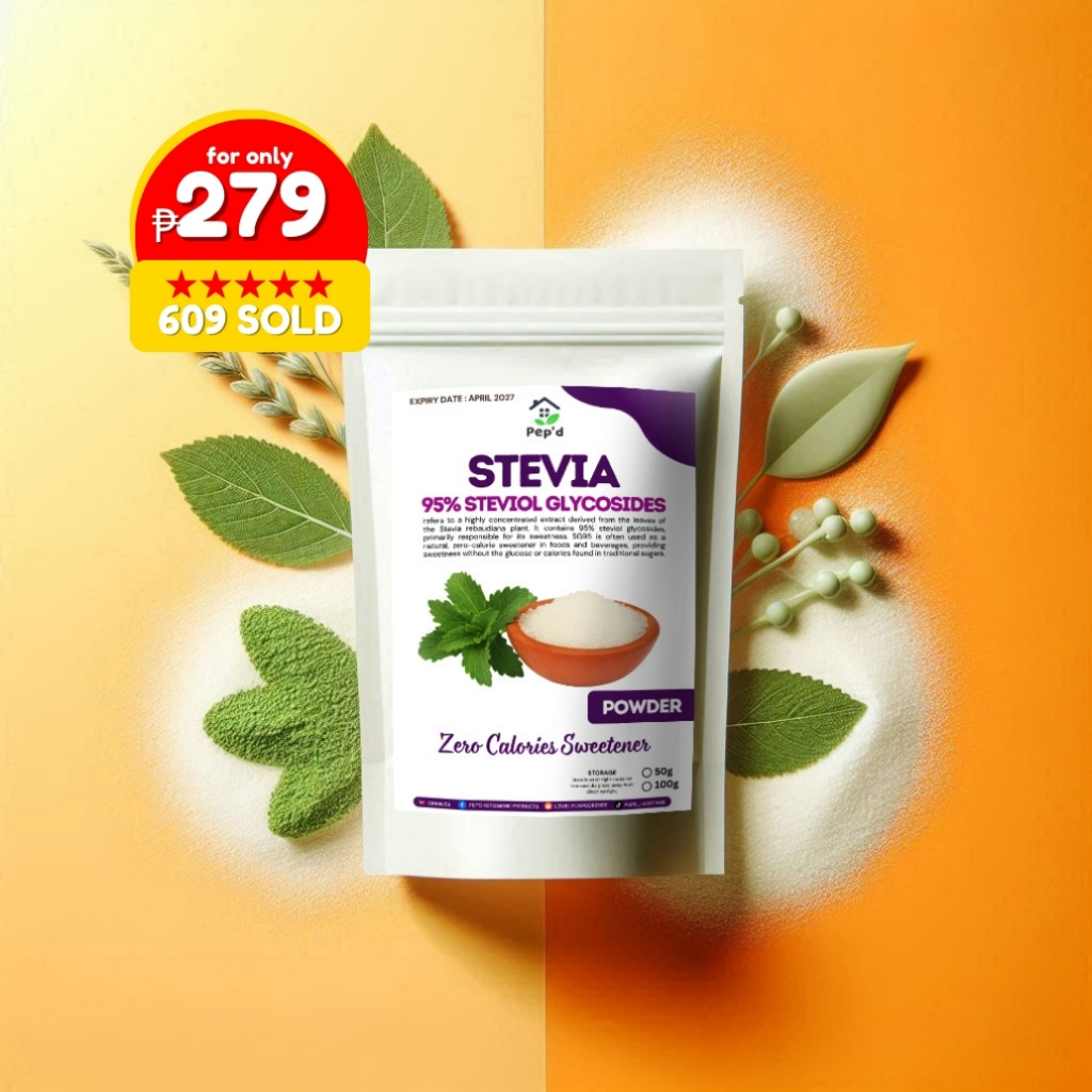 Pure Stevia (SG95) Powder - 300x Sweetness level, Keto friendly (50g ...