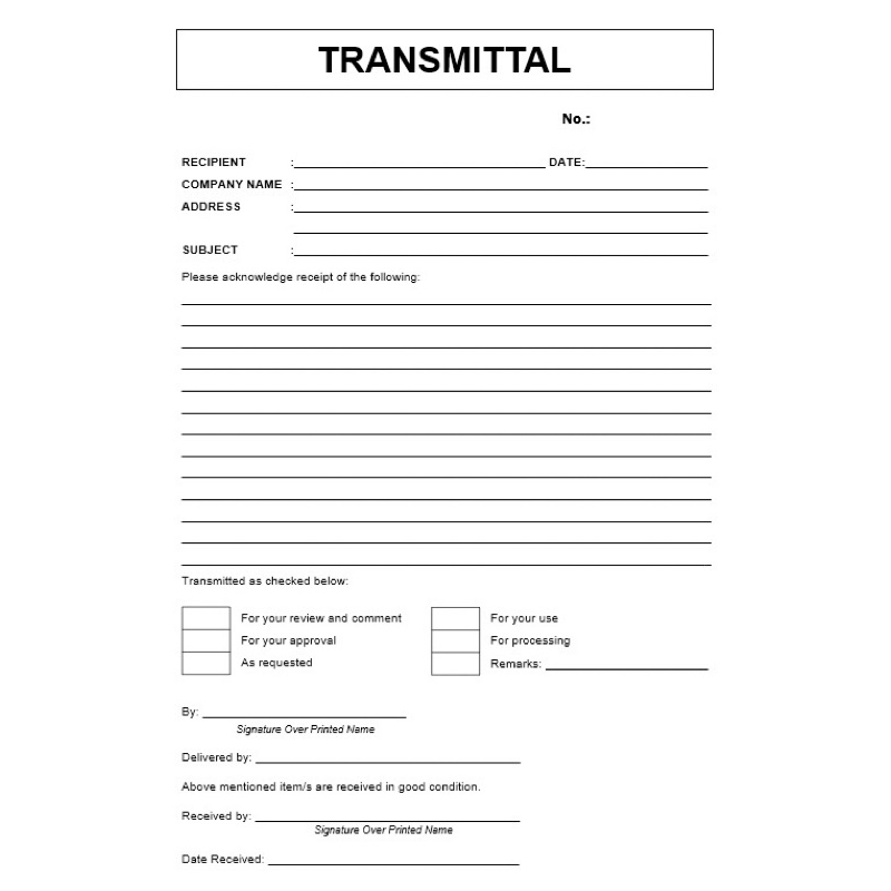 TRANSMITTAL FORM - GENERIC ONLY carbonized | Shopee Philippines