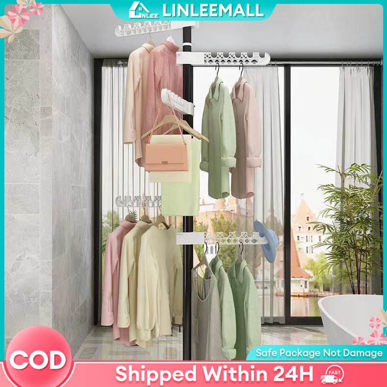 COD Adjustable Sampayan Clothes Rack Stand Floor To Ceiling Tension ...