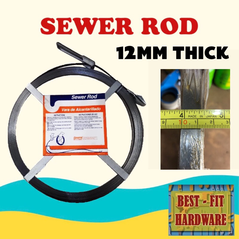 Sewer Rod Drainage Sewage Declogger Metal Flat Bar - 12mm THICK (25 FT ...