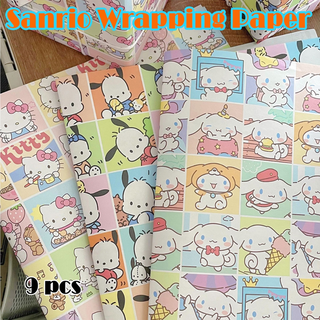 9 Sheets Sanrio My Melody Cinnamoroll Wedding Decoration Wrapping Paper ...