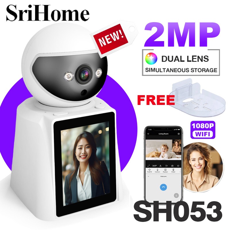 SriHome SH053 Video Calling Smart Camera CCTV with LCD Screen, Video ...