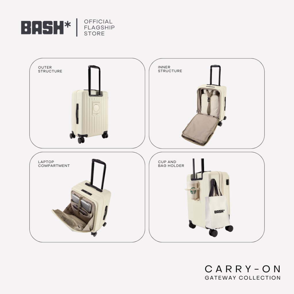 BASH Gateway Luggage Collection in Bone | Shopee Philippines