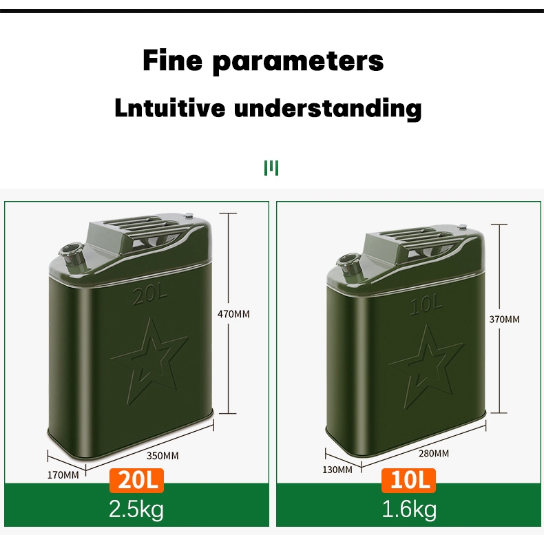 extra heavy 10L/20L/30L Metal Petrol Gas Diesel Gasoline Fuel Can Jerry Can Tank Container ...