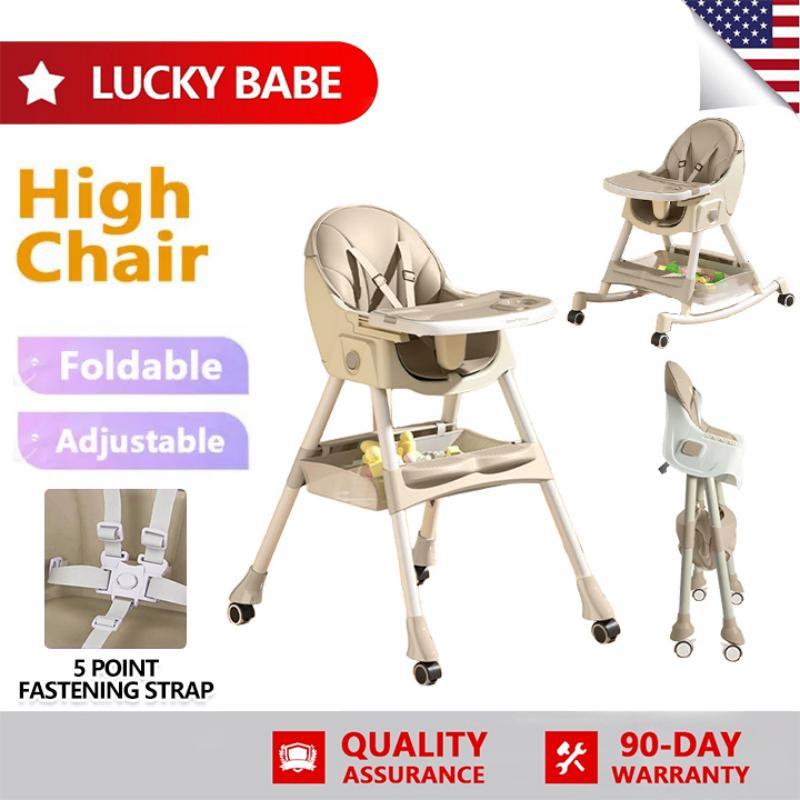 Baby high chair Adjustable tray Baby high chair feeding Foldable high ...