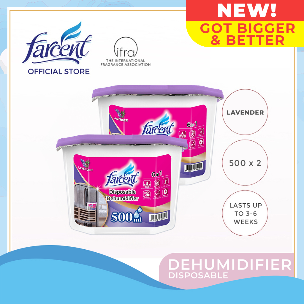 Farcent Disposable Dehumidifier - Lavender Set of 2 (500ml each) | Shopee Philippines