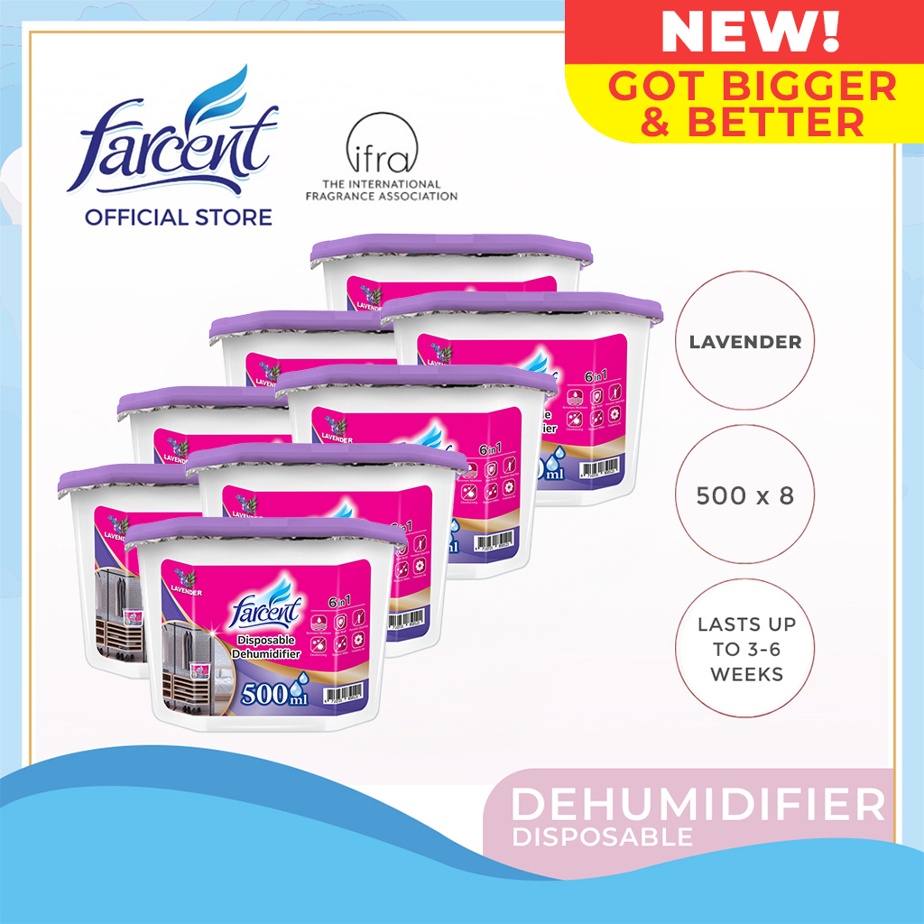 Farcent Disposable Dehumidifier - Lavender Set of 8 (500ml each) | Shopee Philippines