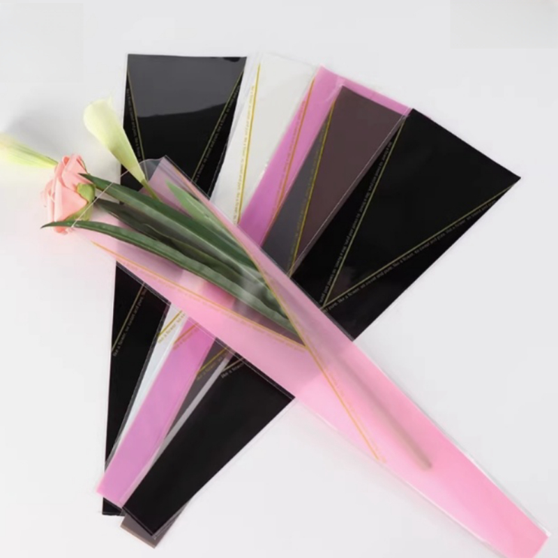 50pcs Transparent Rose Packaging Bags Waterproof Single Flower Bouquet ...