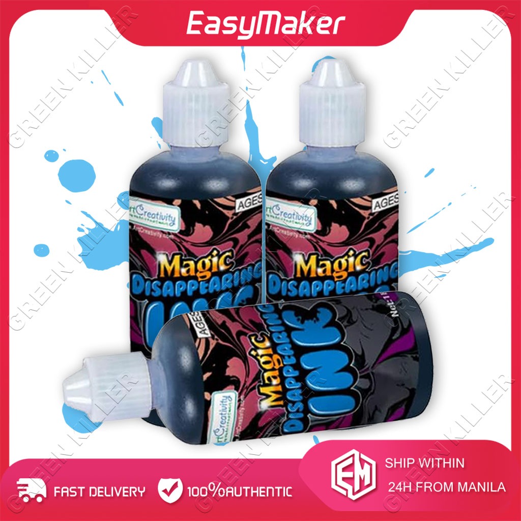 Disappearing Magic Ink in Blue 1oz Squeezable Bottles Prank Stuff Funny ...