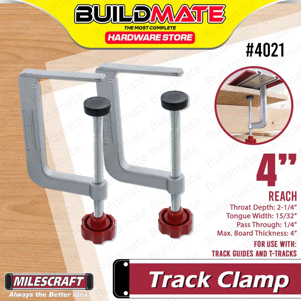 BUILDMATE Milescraft 2PCS Track Clamps 4-Inch Track Guides and T-Tracks ...
