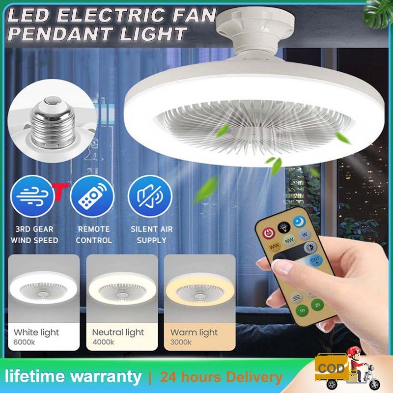 Smart 3-in-1 Ceiling Fan with Remote Control 3-Speed Lighting Base for ...