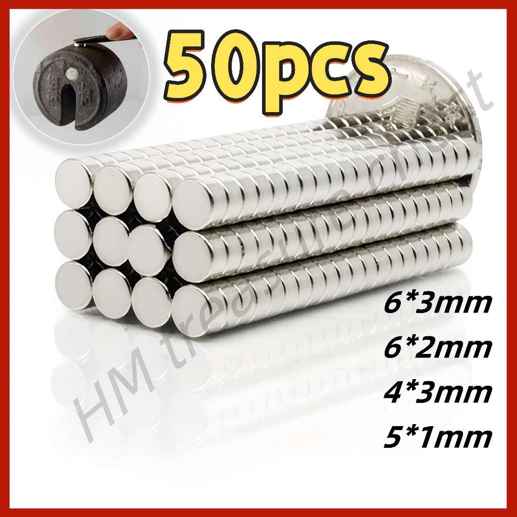 50Pcs Super Strong Magnet Round Disc Rare Earth Neodymium Magnets N35 ...