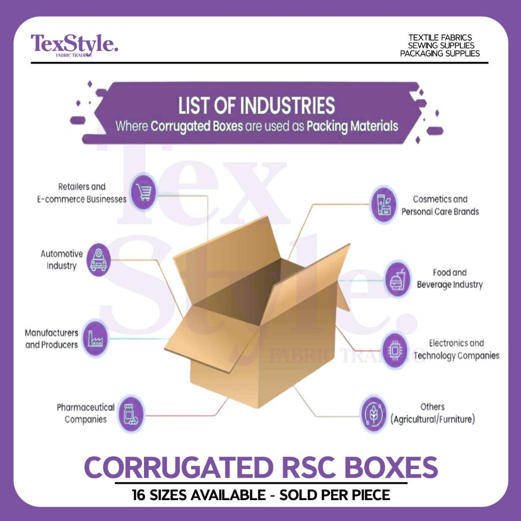 Textstyle (16 Sizes Available) Corrugated Box RSC Box Shipping Box ...
