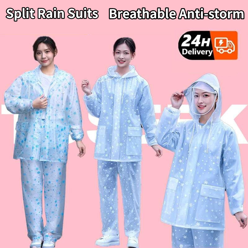 Translucent Raincoat Split Rain Suits for Men & Women Outdoor Sport ...