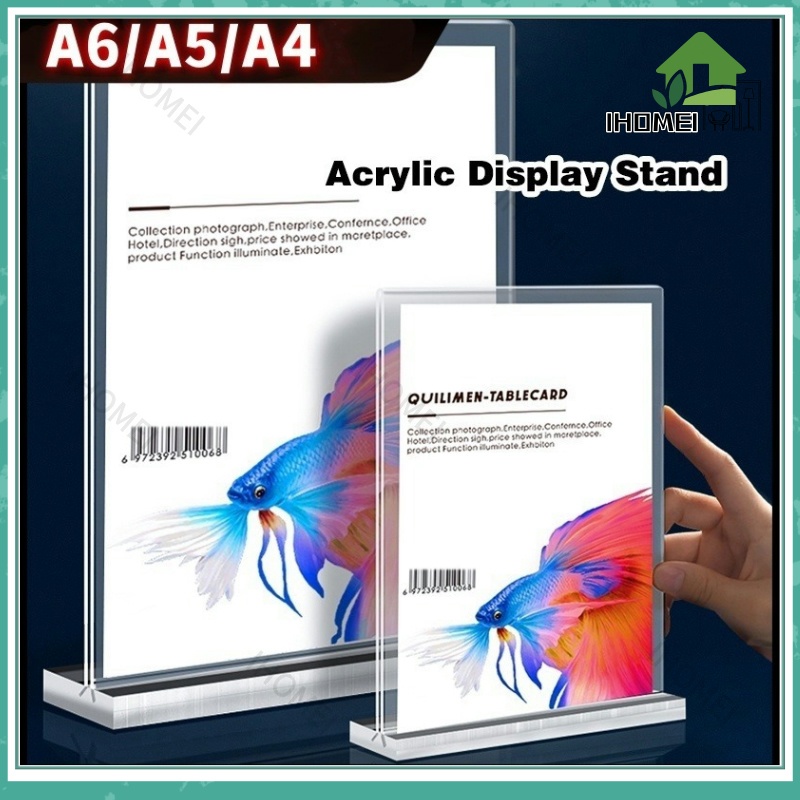 Acrylic Display Stand Double Side Menu Holder Restaurant Desktop ...