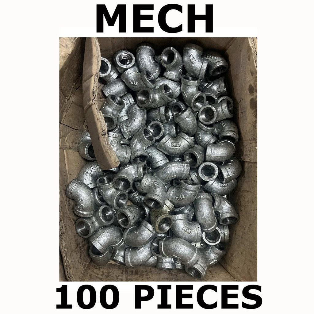 ( 100 PCS ) MECH GI ELBOW 1/2" X 90° GALVANIZED IRON