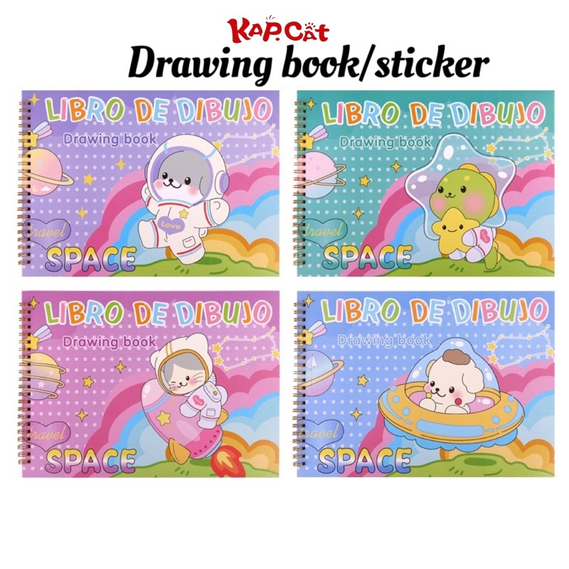 KAP.CAT 1pcs Cartoon Spiral painting drawing book Art materials ...