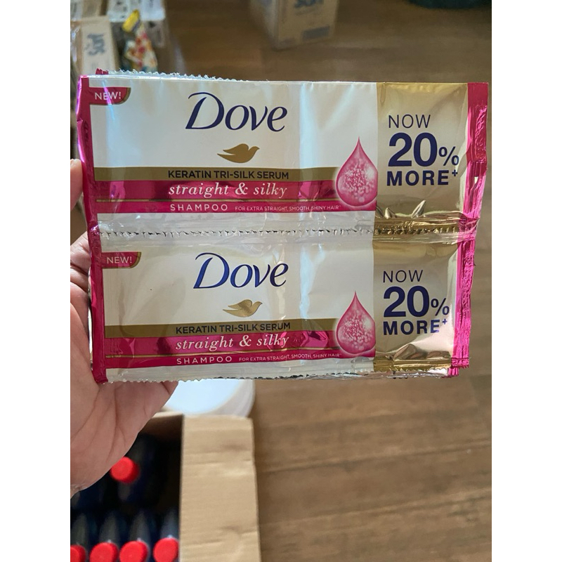 Dove Pink Straight and Silky Keratin Trisilk Serum 12ML | Shopee ...