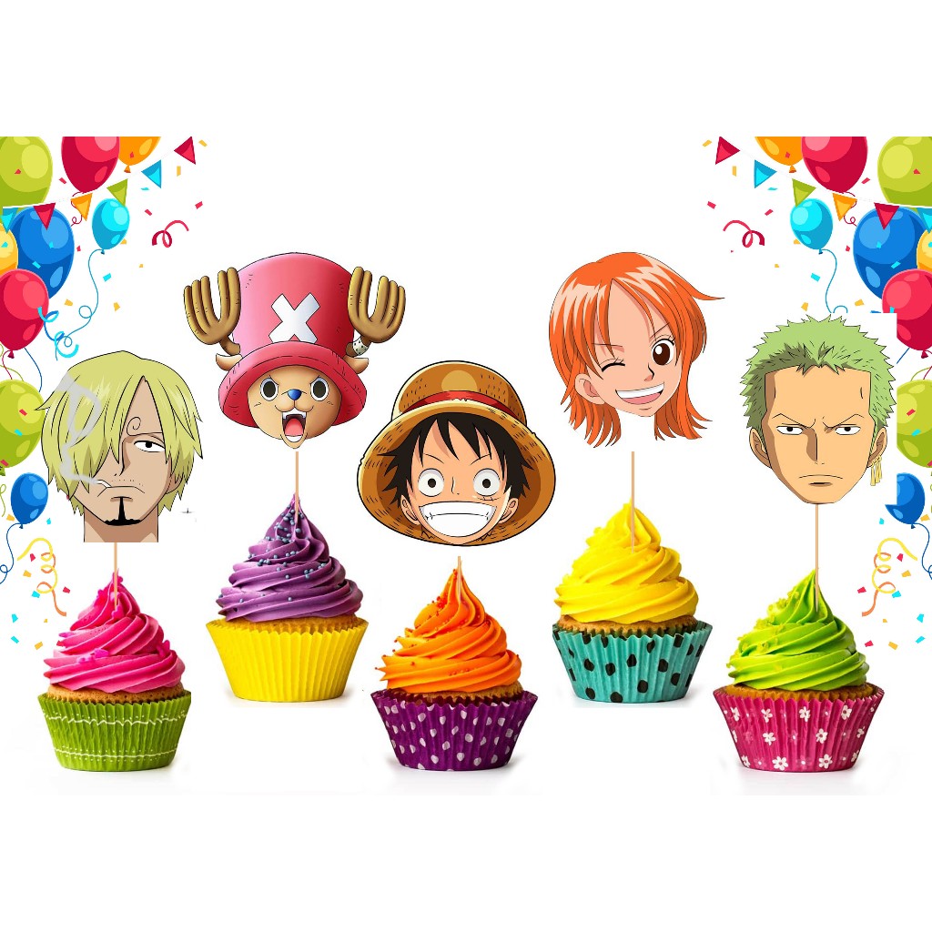 ONE PIECE / LUFFY CUPCAKE TOPPER(10pcs) PER PACK FOR CAKE DECORATION ...
