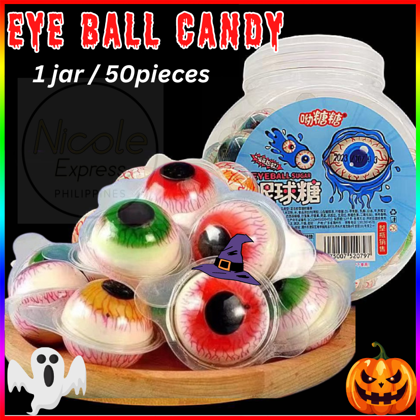 1 jar (50pcs) Eyeball Candy Gummy Sweet Gift for Kids eyeball gummy candy Candies Marshmallow ...
