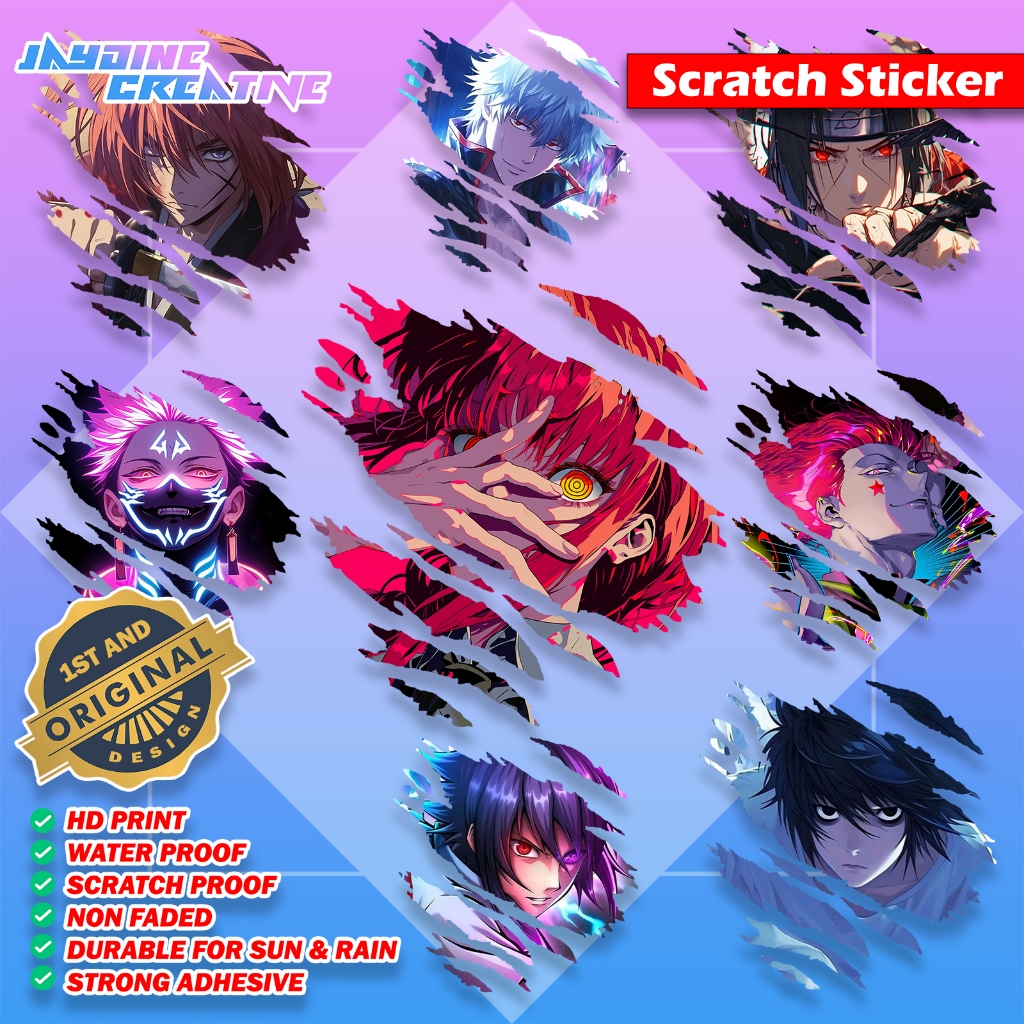 All Anime Set 2, Scratch Design Sticker, Indoor Outdoor Vinyl Sticker ...