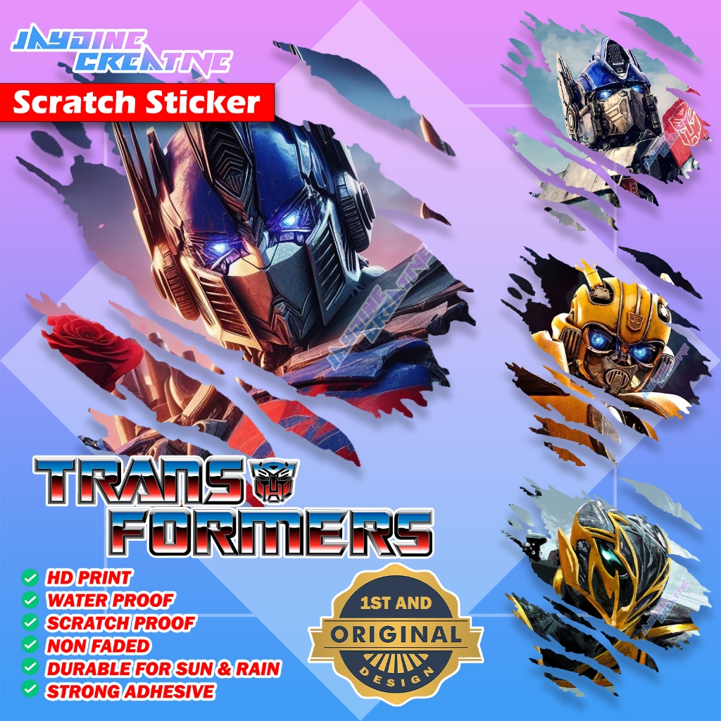 Jaydine Creative : Transformer (Scratch Design Sticker) Optimus Prime ...