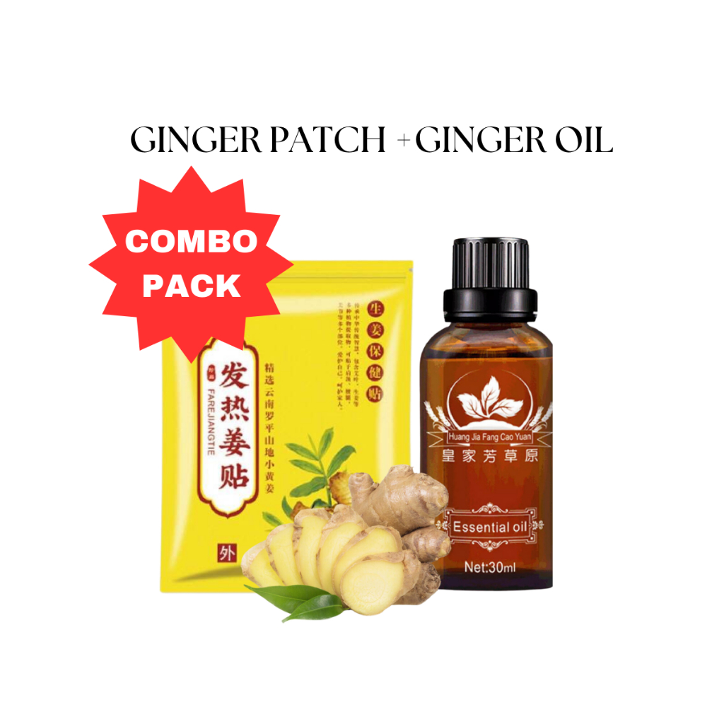 Ginger Essential Massage Oil with Ginger Patches Lymphatic Drainage ...