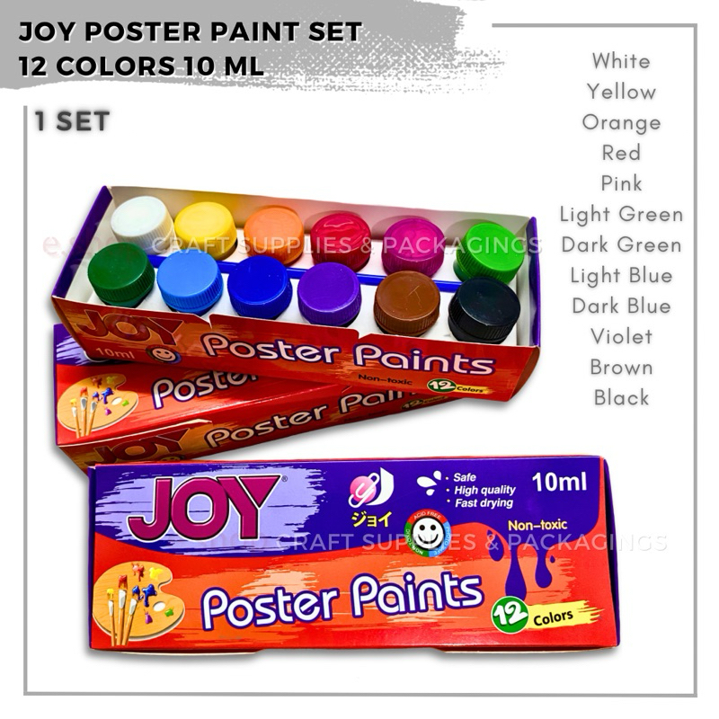 JOY Poster Paint 10ml 12-Color Set | Shopee Philippines