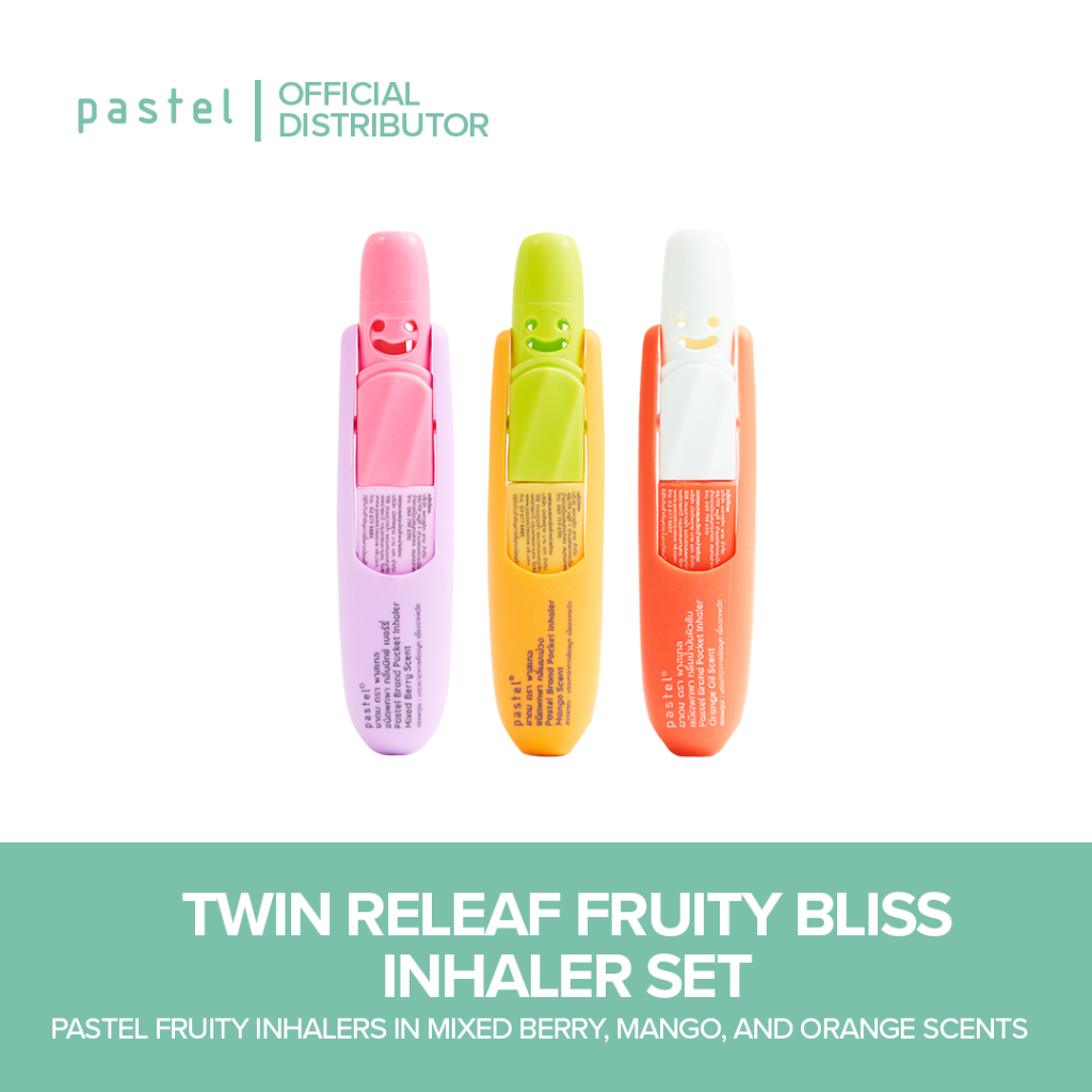 Twin Relief Pastel Fruity Bliss Inhaler Set (Mixed Berry, Mango, and ...