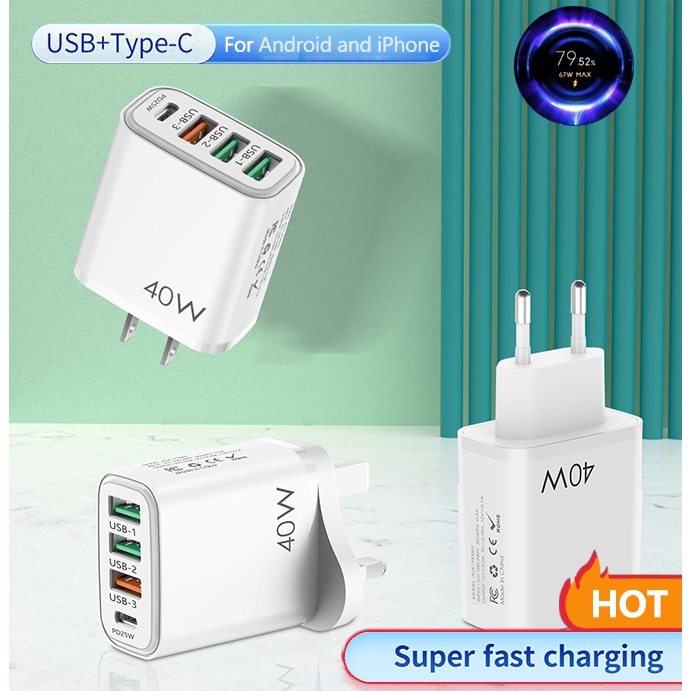 Original 40W Fast Charging Charger 4 Ports Type C Mobile Phone Charger ...