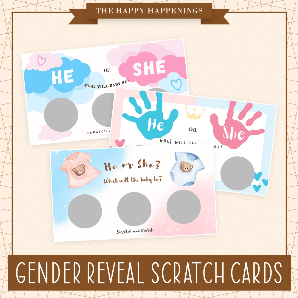 Gender Reveal Scratch and Match Guess the Gender | Game Party Scratch ...