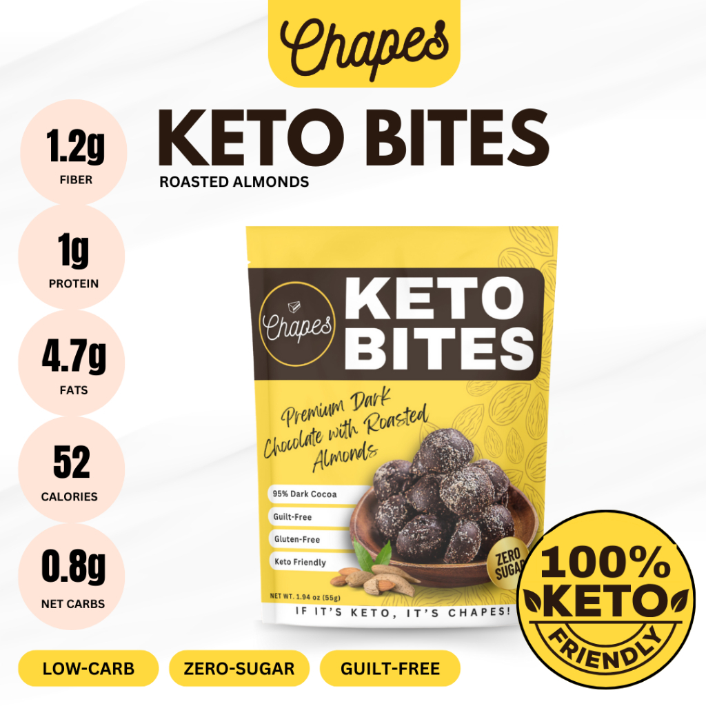 Chapes Keto Bites Dark Chocolate with Roasted Almond 6's | Shopee ...