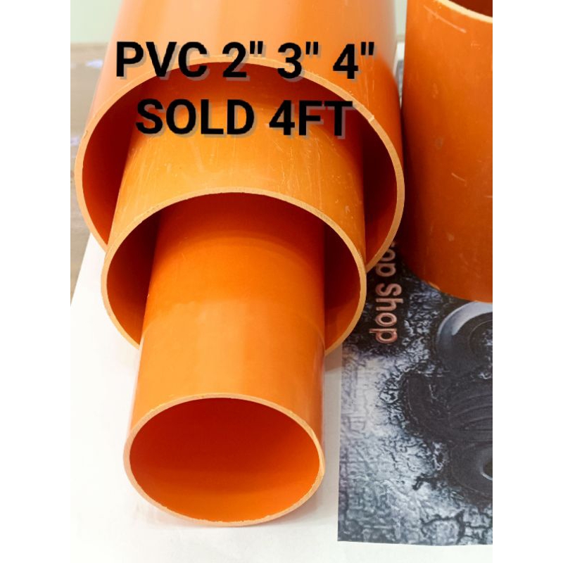 (SOLD PER 4 FEET / 1 METER LENGTH) BIOPIPE PVC ORANGE SIZE 2" 3" 4 ...